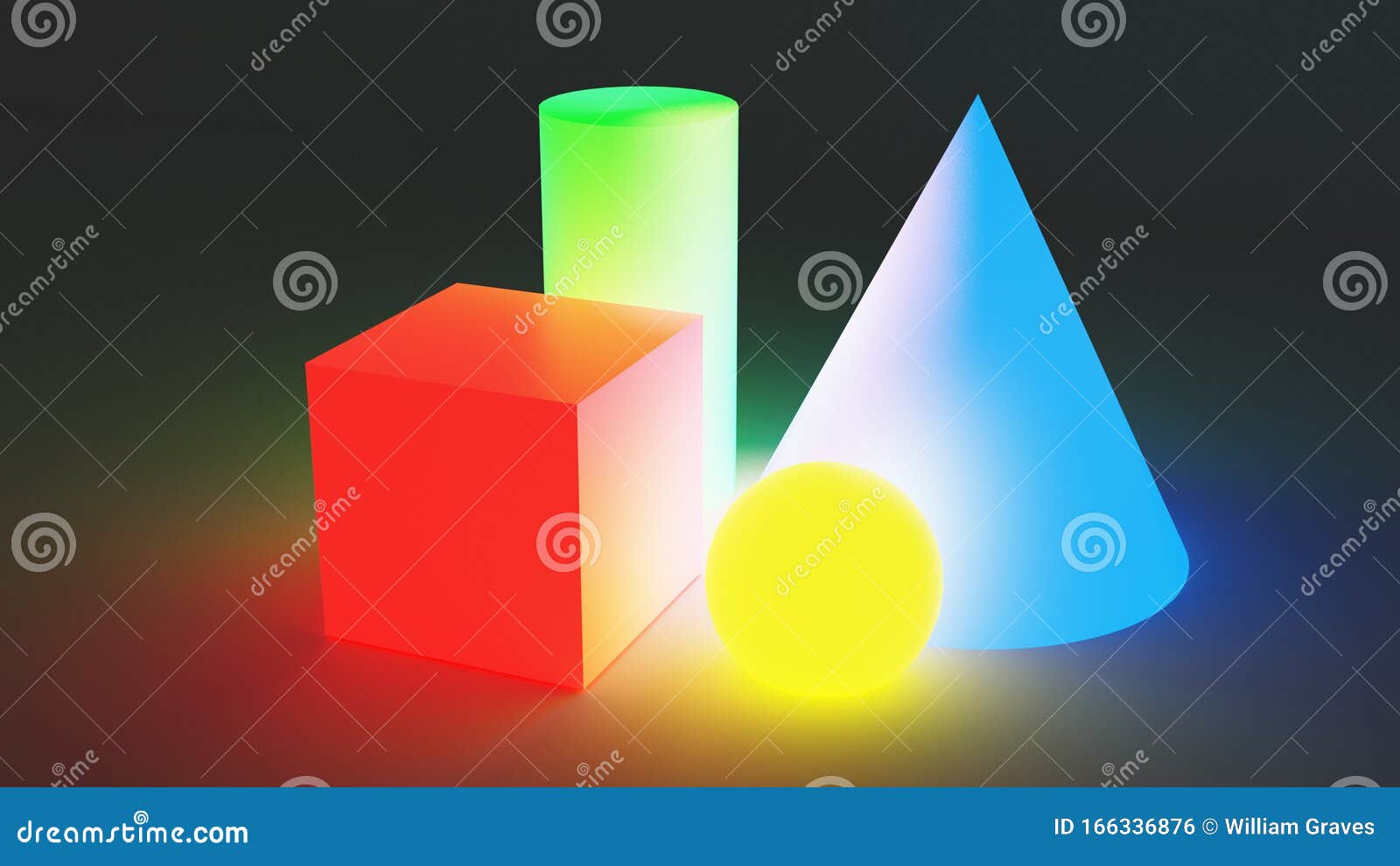 Glowing Geometric Shapes Conceptual Illustration Stock Illustration ...