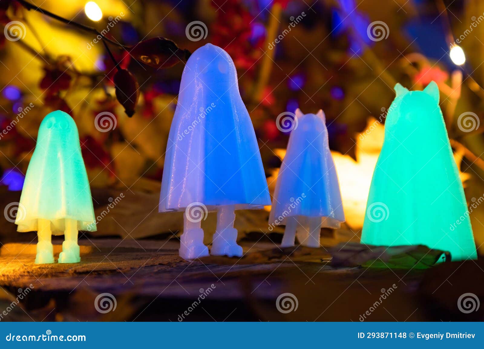 Glowing Ghost in the Fall Foliage, Halloween Stock Photo - Image of ...