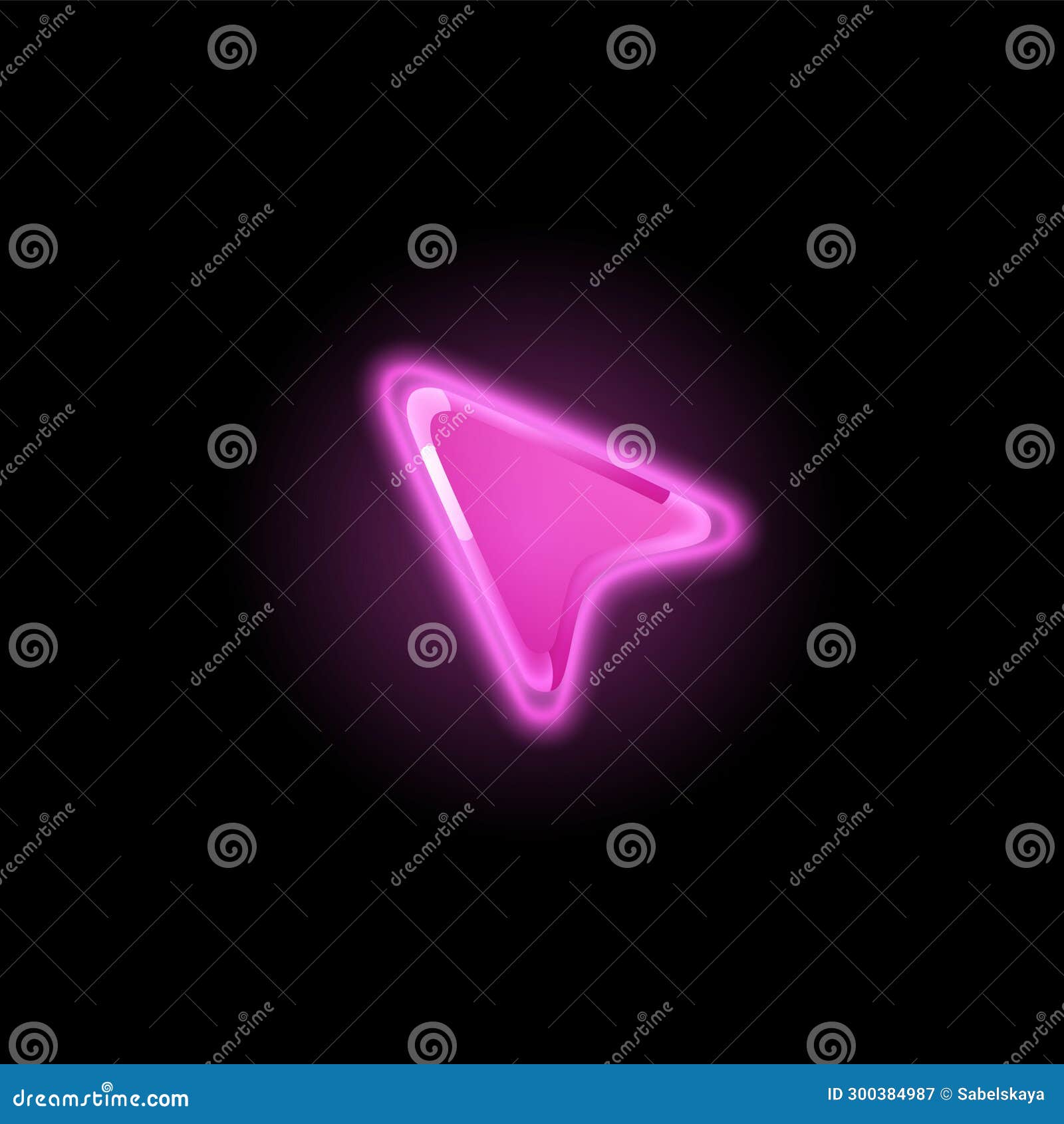 Glowing Glassy Arrow Button, Cursor Game, Pink Sign Indicating ...