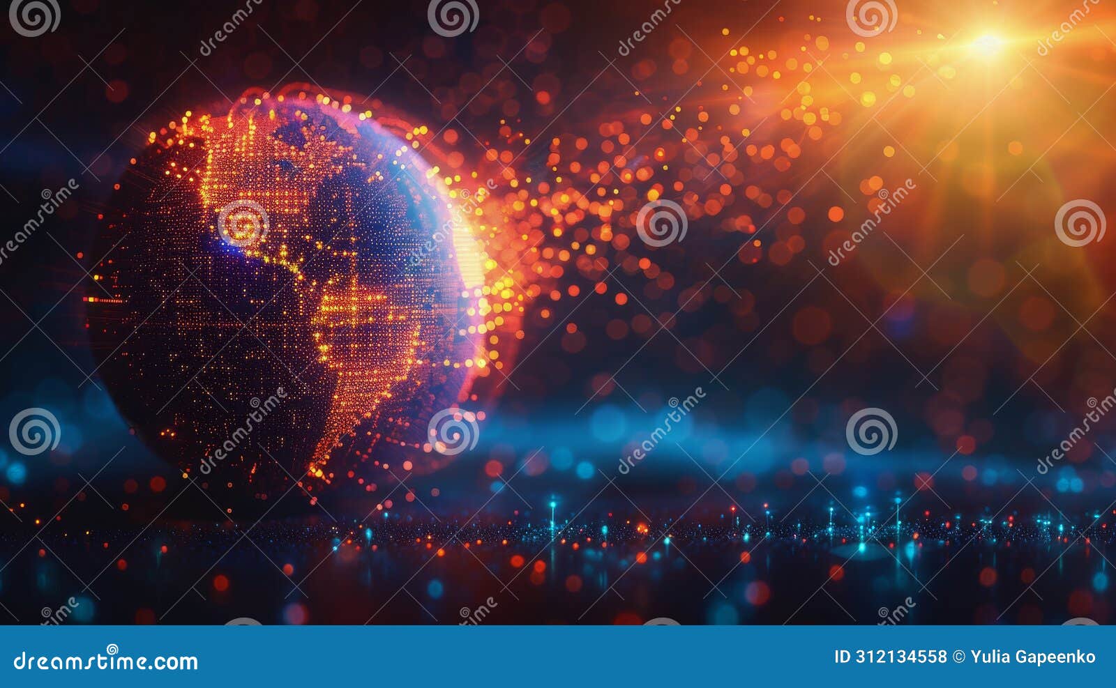 Glowing Globe in Abstract Form Stock Photo - Image of patterns, radiant ...