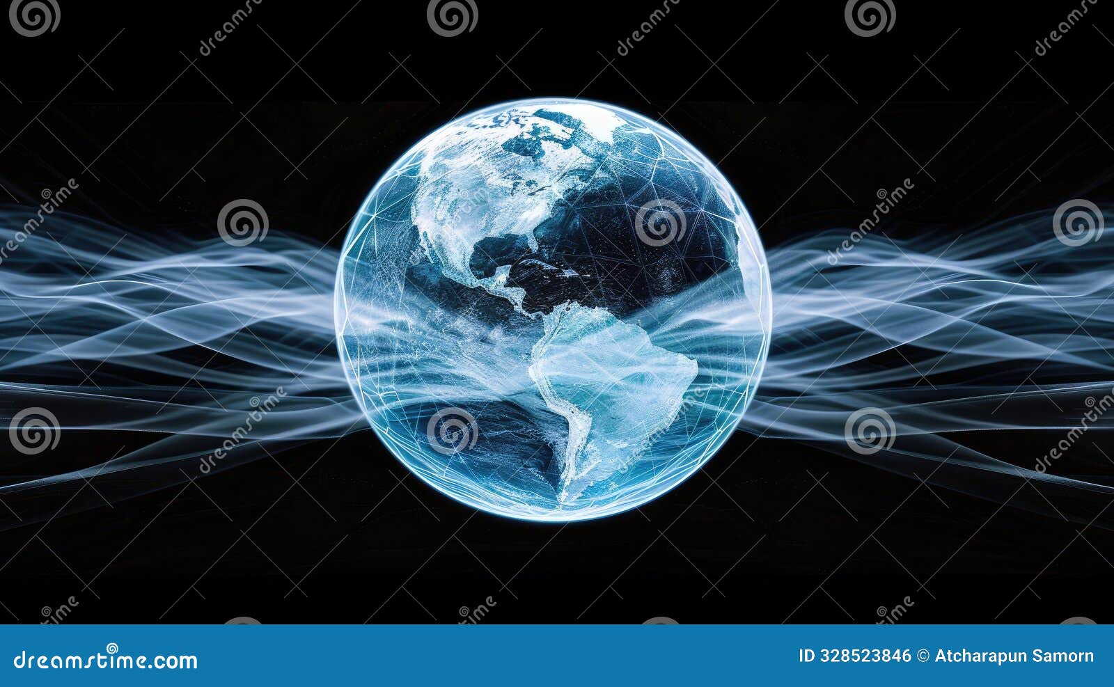 Glowing Globe Symbolizing Worldwide Internet Networks and Immersive ...