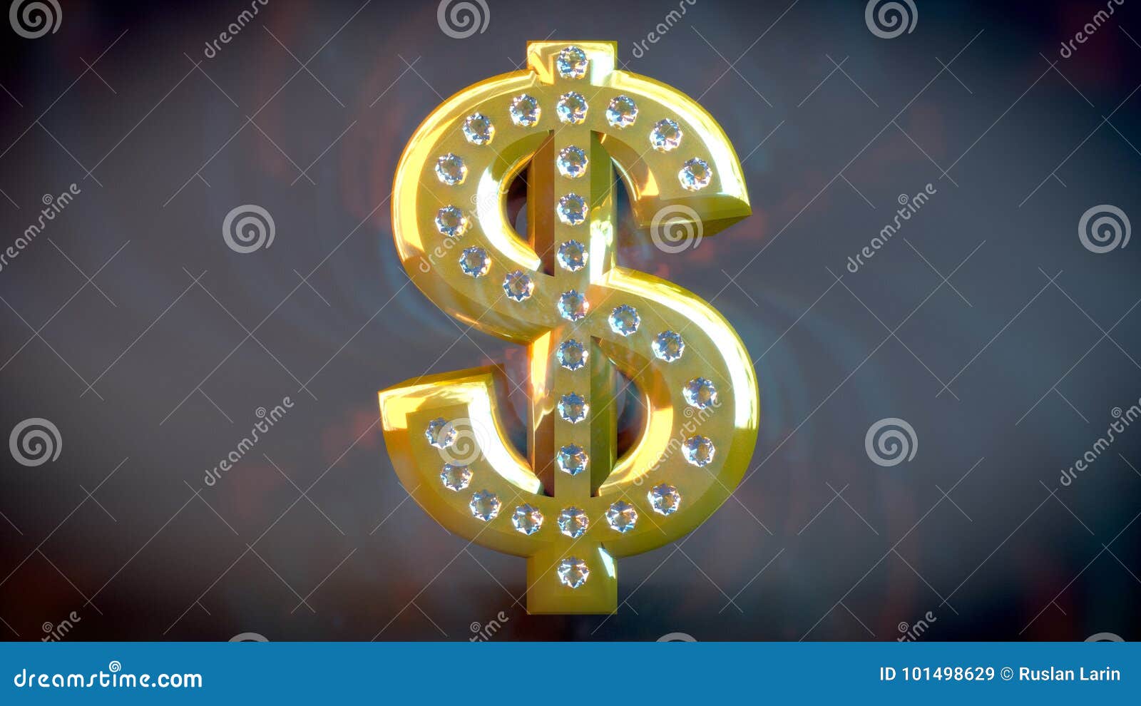 Glowing Gold Dollar Signs with Diamonds Stock Illustration ...