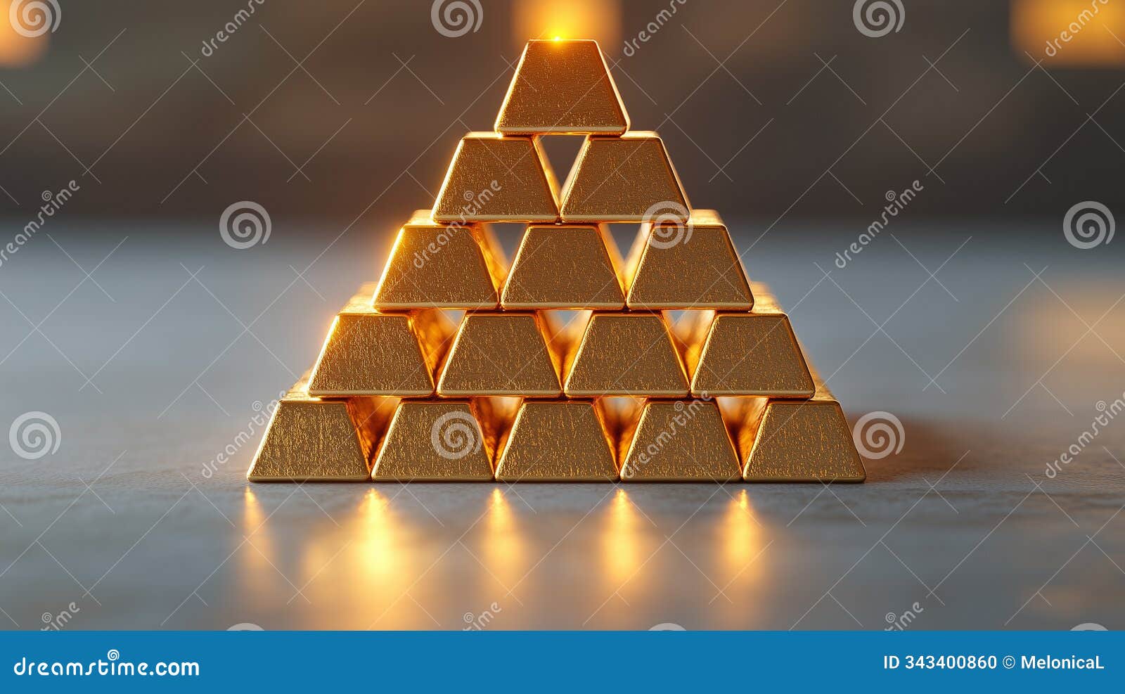 Gold Pyramid Gold Stairs Stacked Ingot Stock Photo | CartoonDealer.com ...