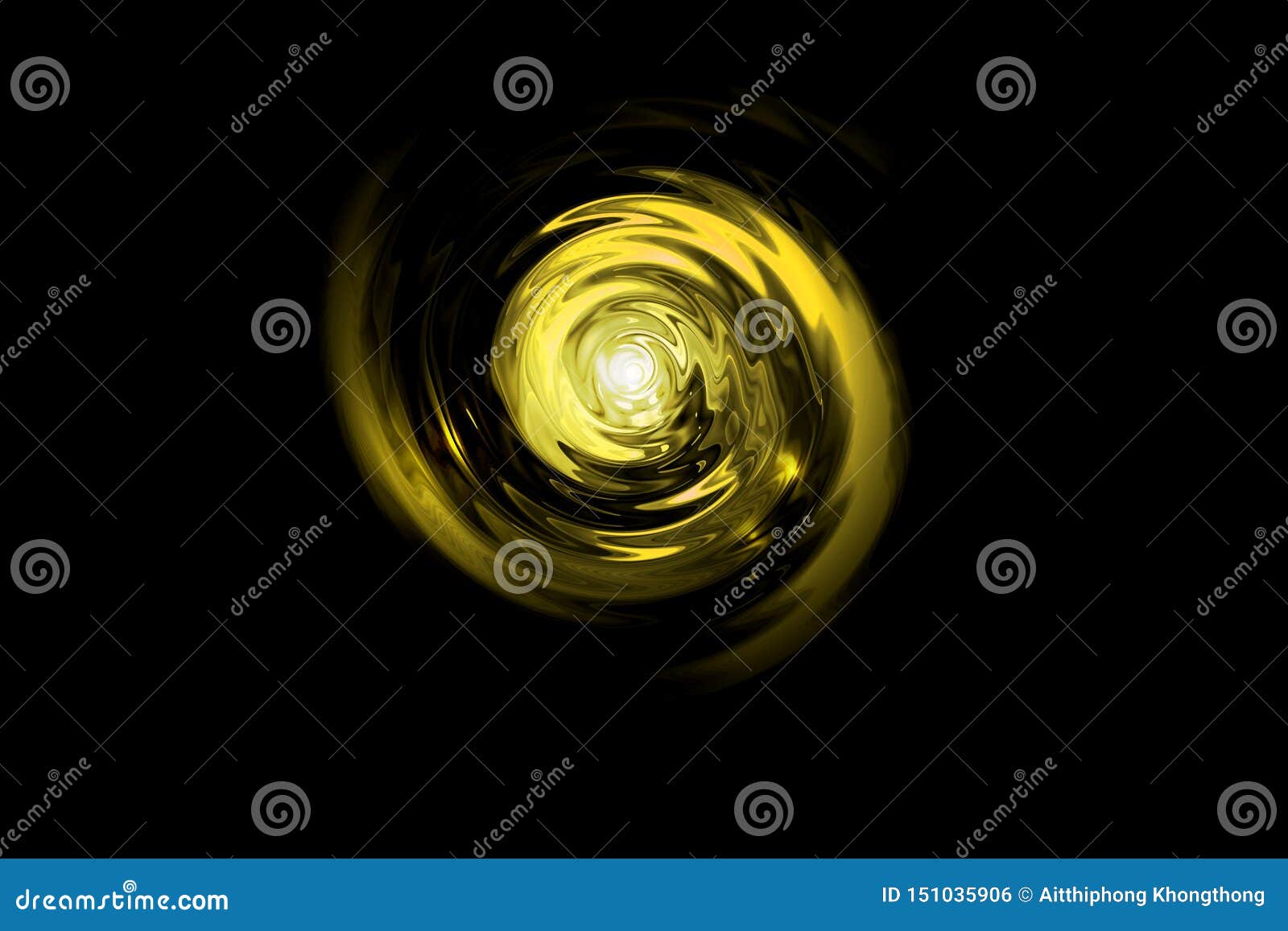 Glowing Golden Light Vortex on Black Backdrop, Abstract Background ...