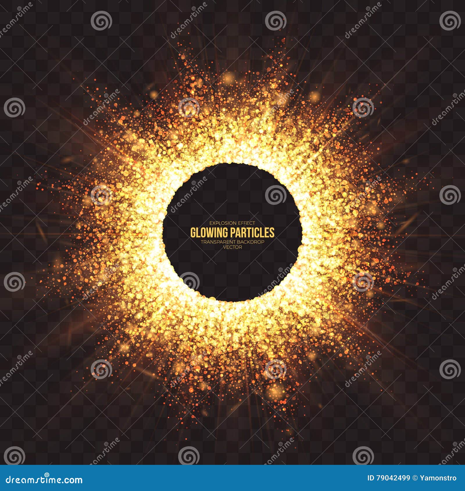 Glowing Golden Particles Explosion Effect Vector Background Stock ...