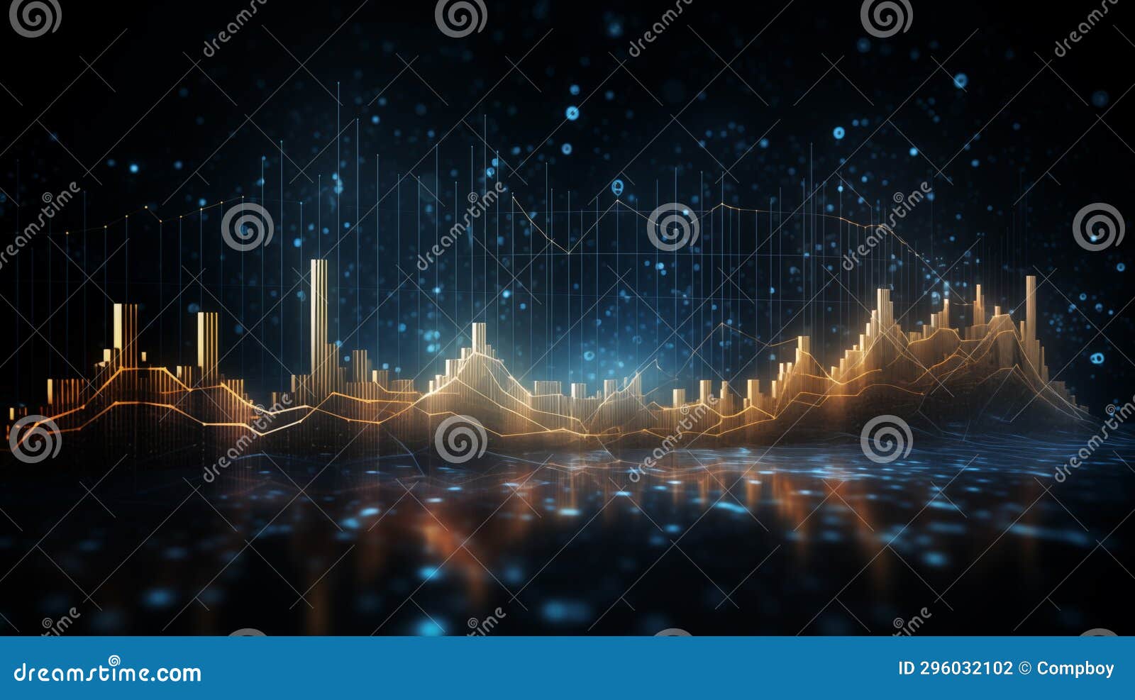 Glowing graph stock illustration. Illustration of screenshot - 296032102
