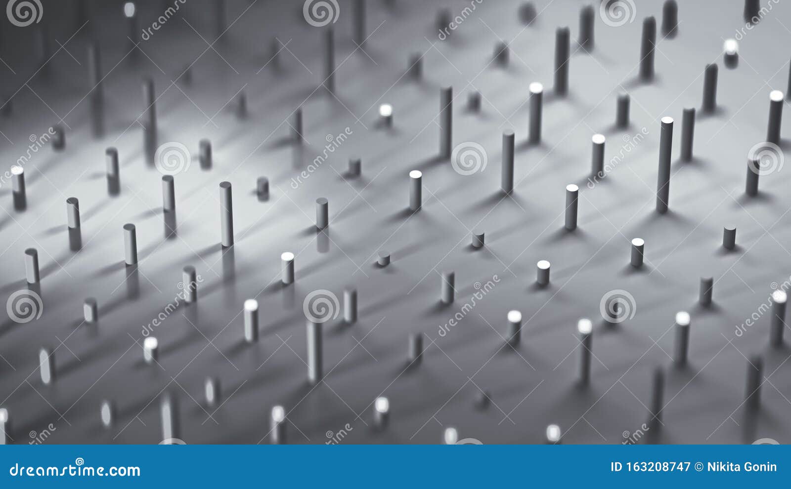 Glowing Gray Cylinder Shapes 3D Render Illustration Stock Illustration ...