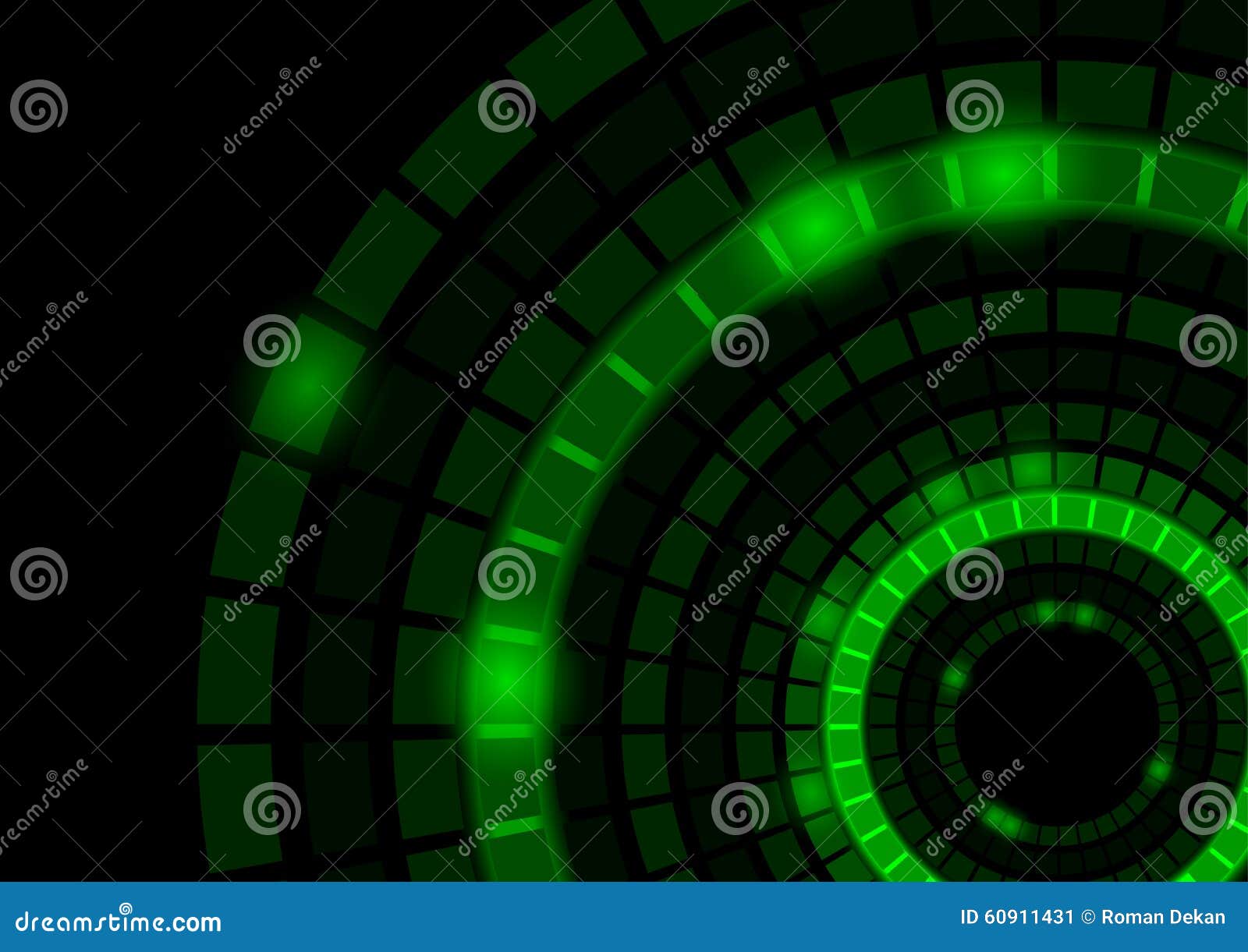 Glowing Green Circles stock vector. Illustration of poster - 60911431