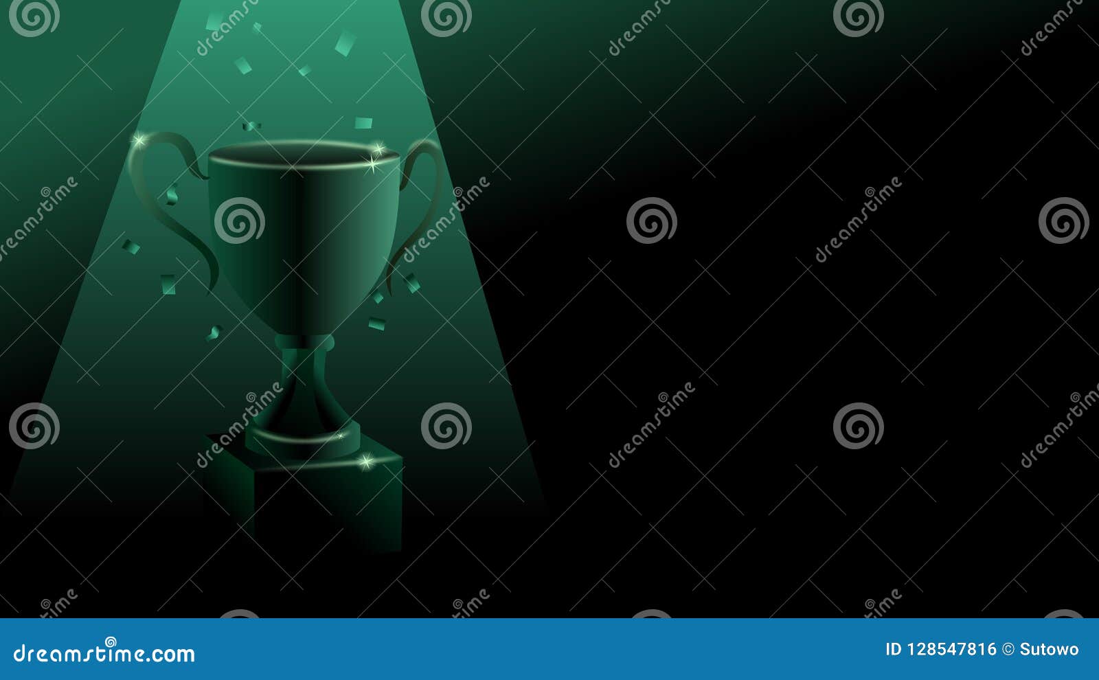 Glowing Green Digital Trophy Cup Winner Vector Illustration Stock ...
