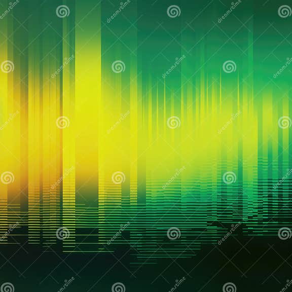 Glowing Green Interference Lines and Lights on Black, Created Using ...