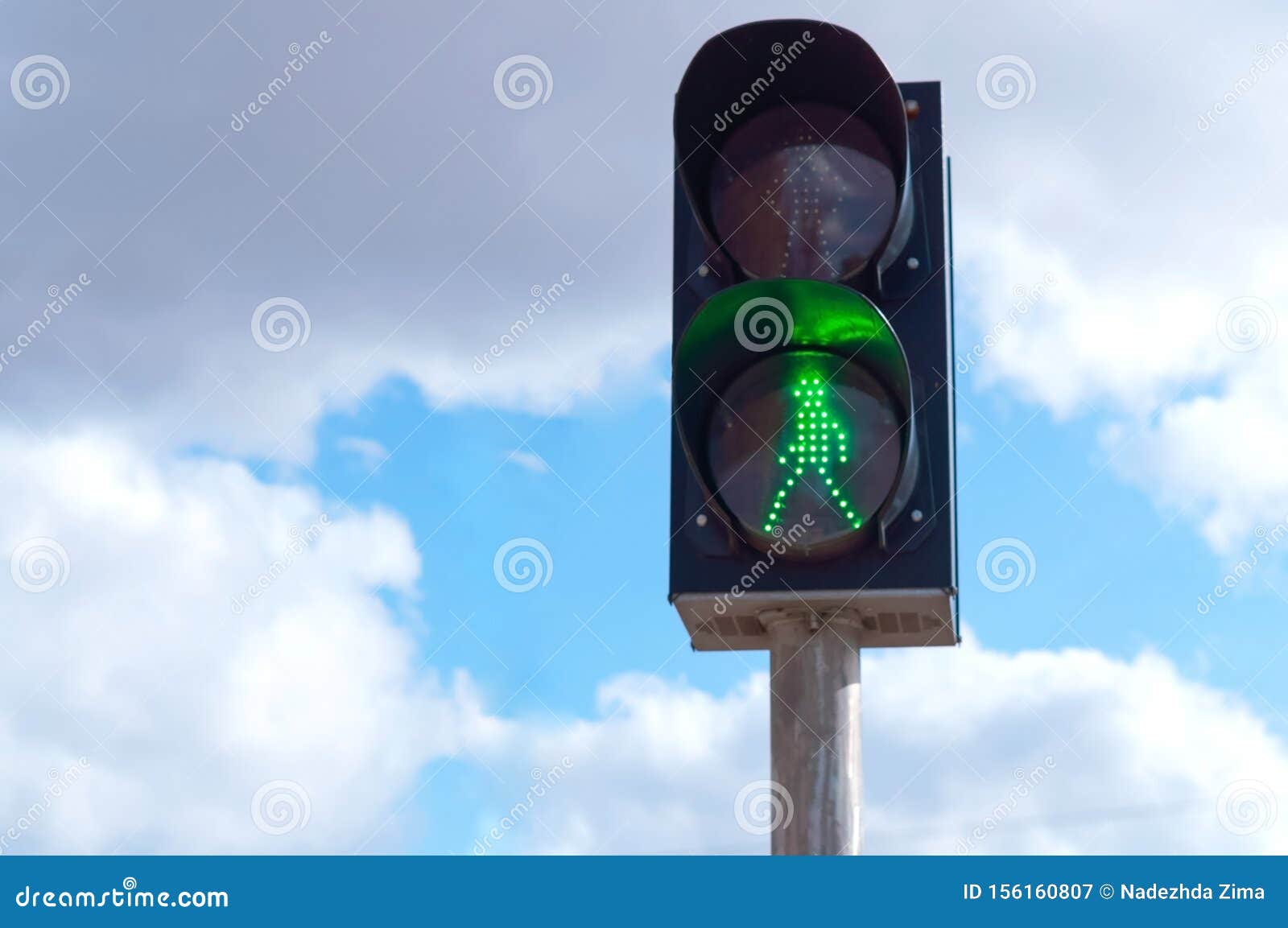 Glowing Green Man at the Traffic Light, Green Traffic Light Stock Image ...