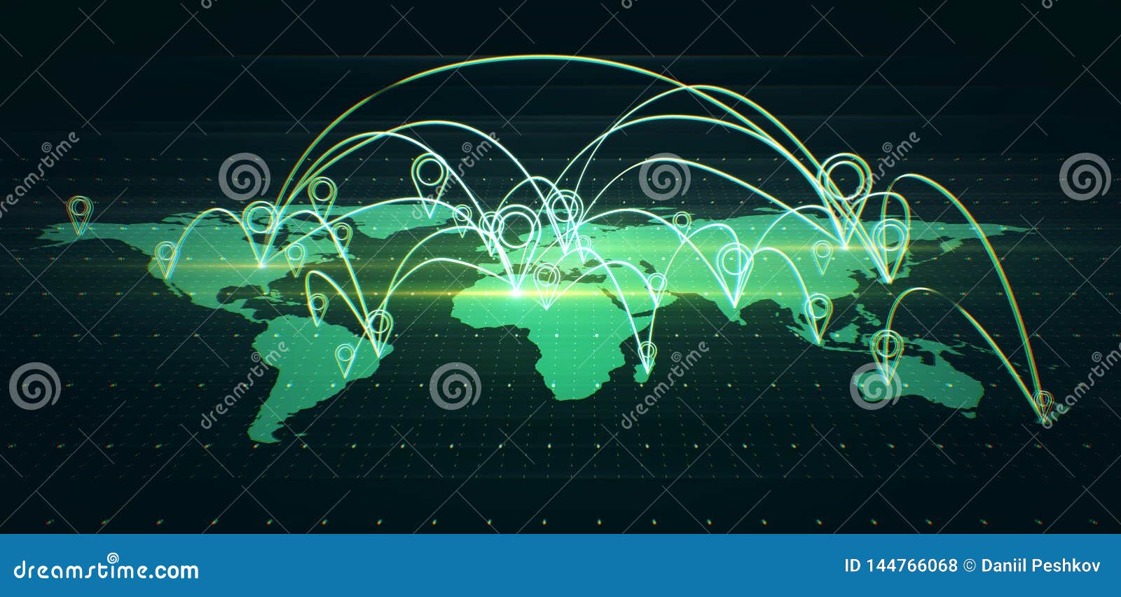 Glowing Green Map Background Stock Illustration - Illustration of ...
