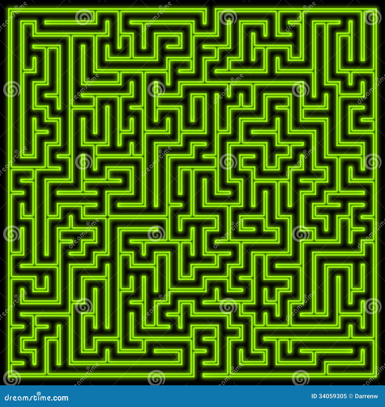 Glowing green maze stock illustration. Illustration of graphic - 34059305