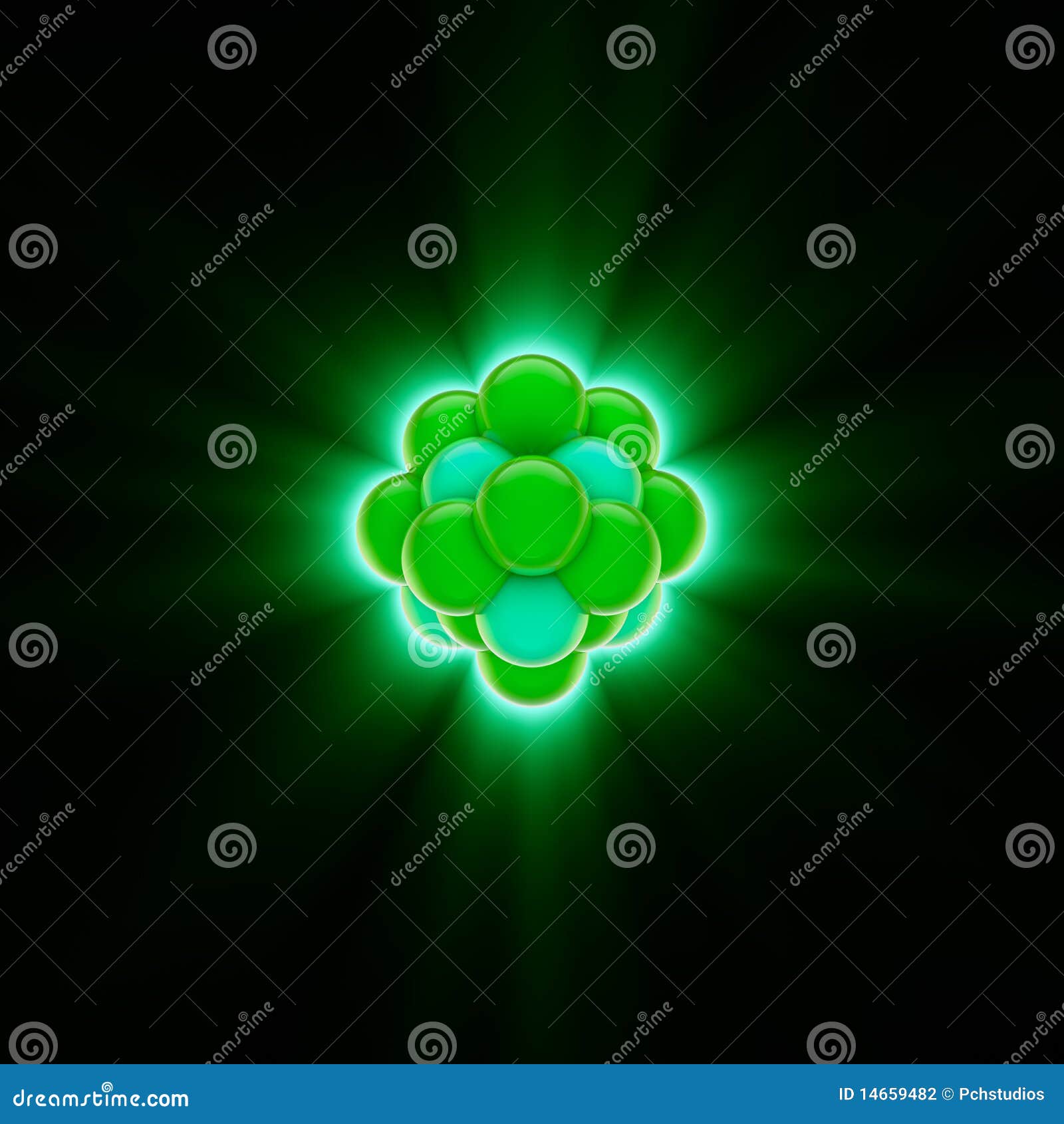 Glowing Green Nuclear Core stock illustration. Illustration of green ...