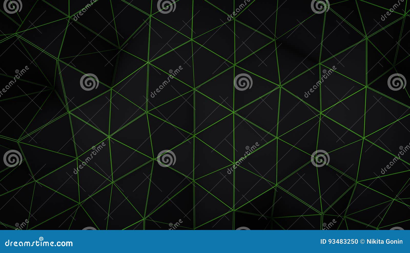 Glowing Green Triangle Polygons Background Stock Illustration ...