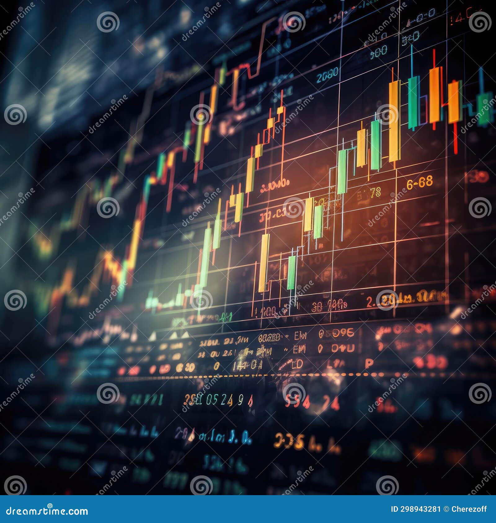 Glowing Growth Chart of Investments Stock Image - Image of glow ...