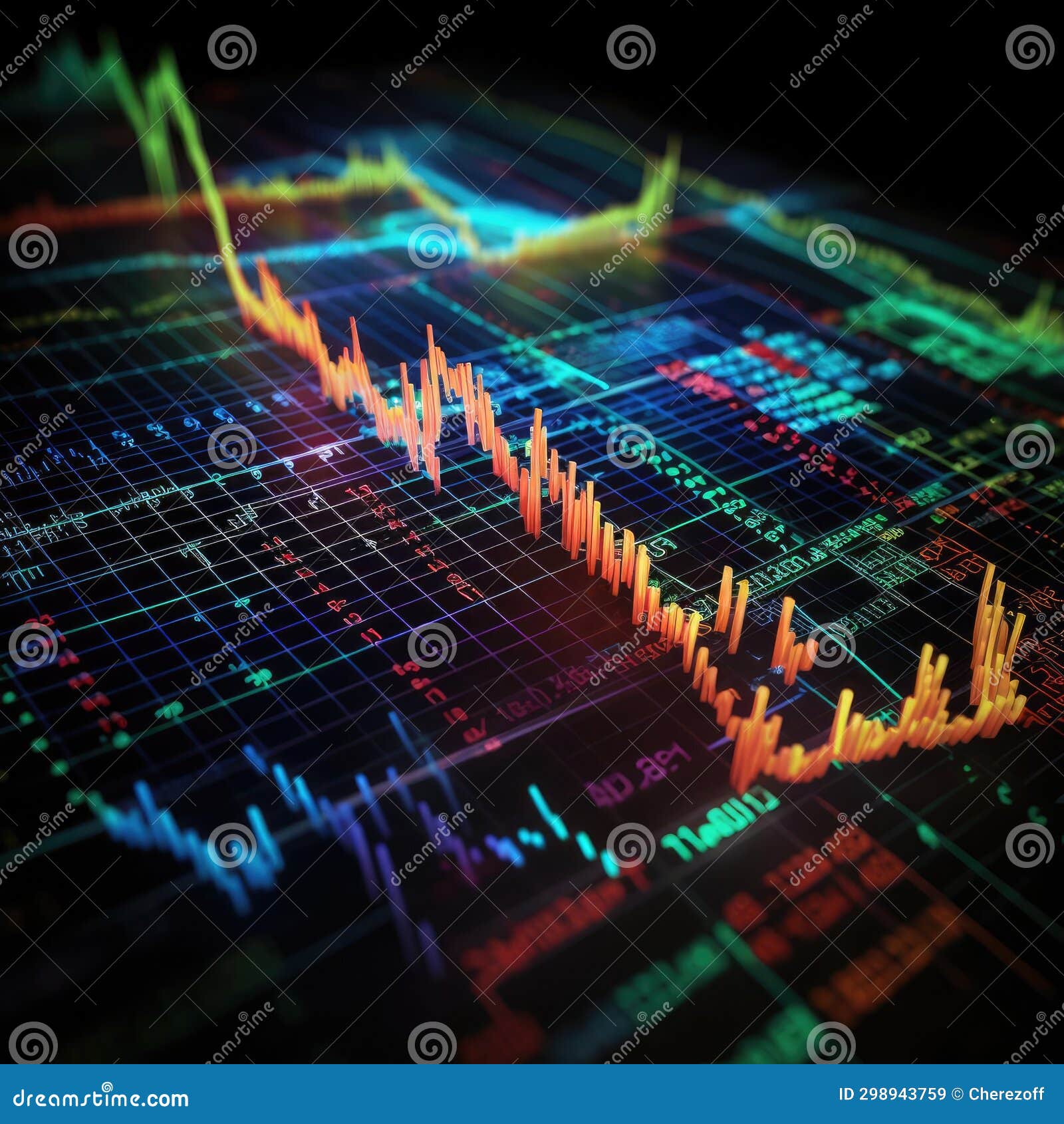 Glowing Growth Chart of Investments Stock Image - Image of graph ...