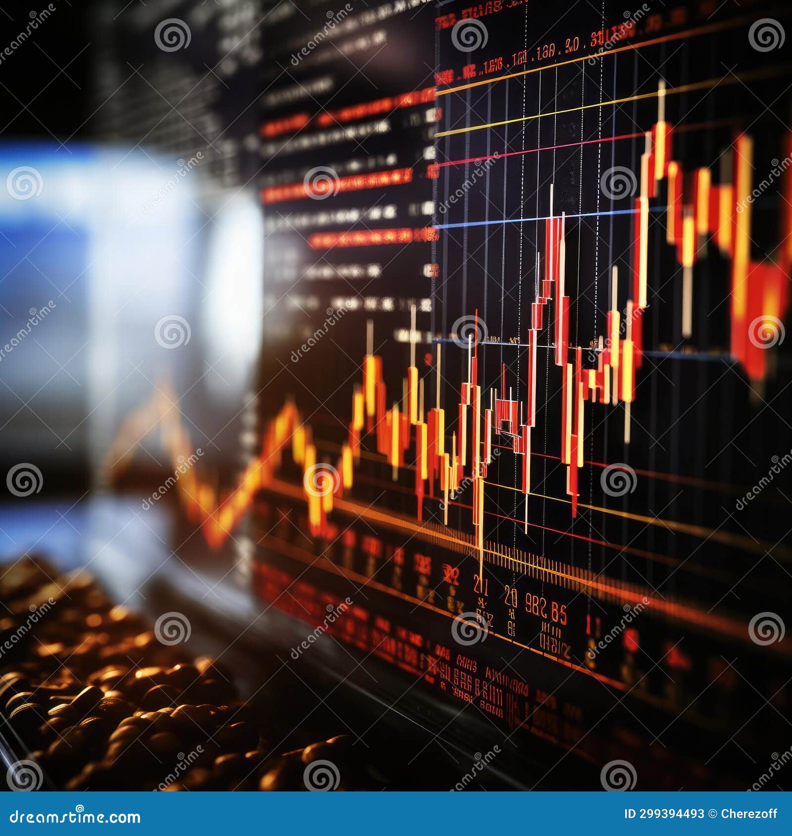 Glowing Growth Chart of Investments Stock Image - Image of chart ...