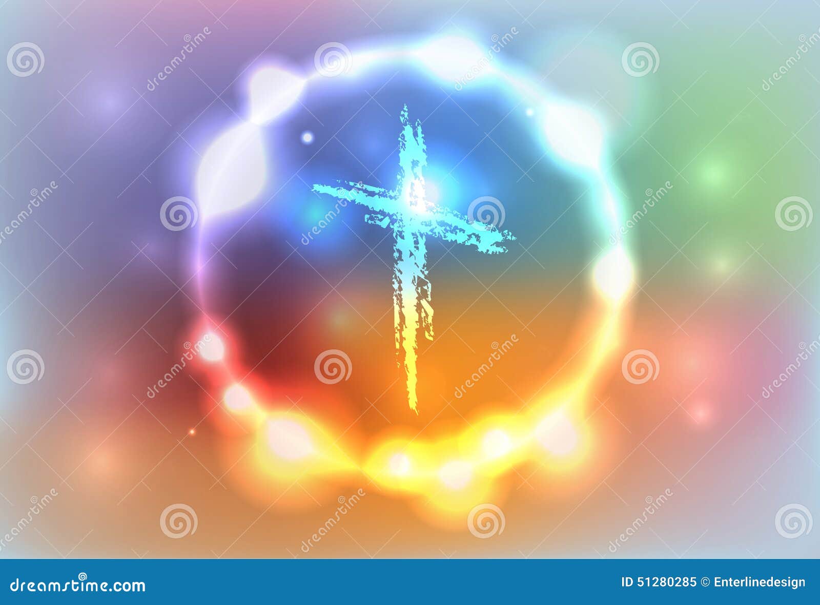 Glowing Hand Drawn Cross Illustration Stock Vector - Illustration of ...