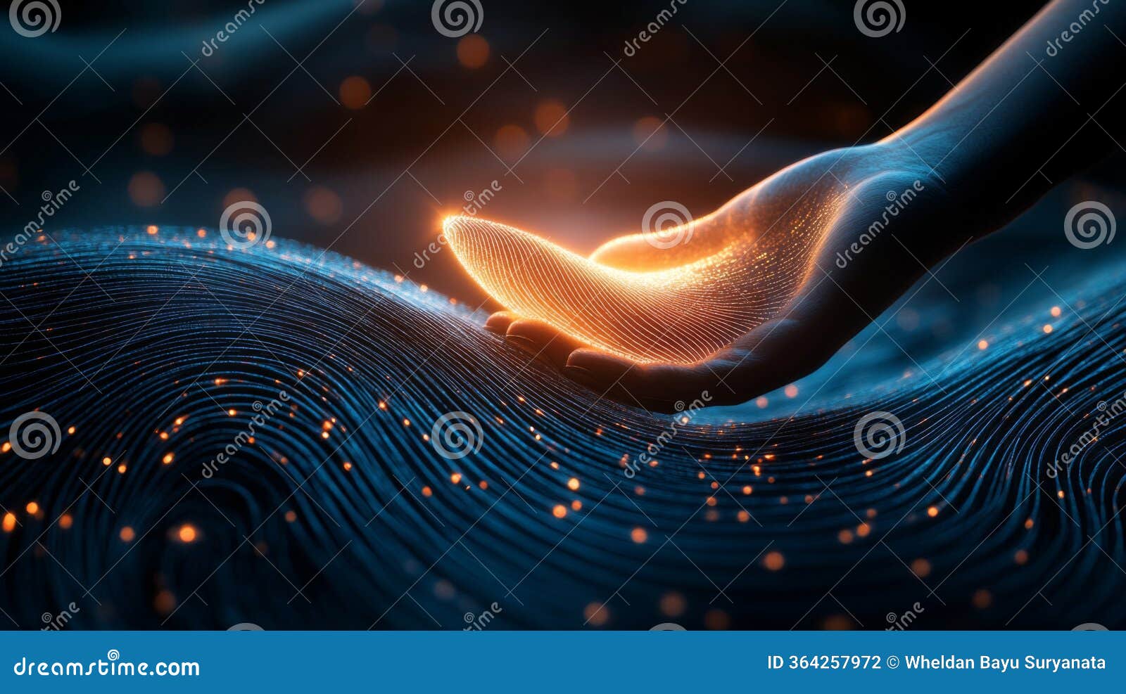 Glowing Hand Holding Flame In Black Background Generated By AI Royalty ...