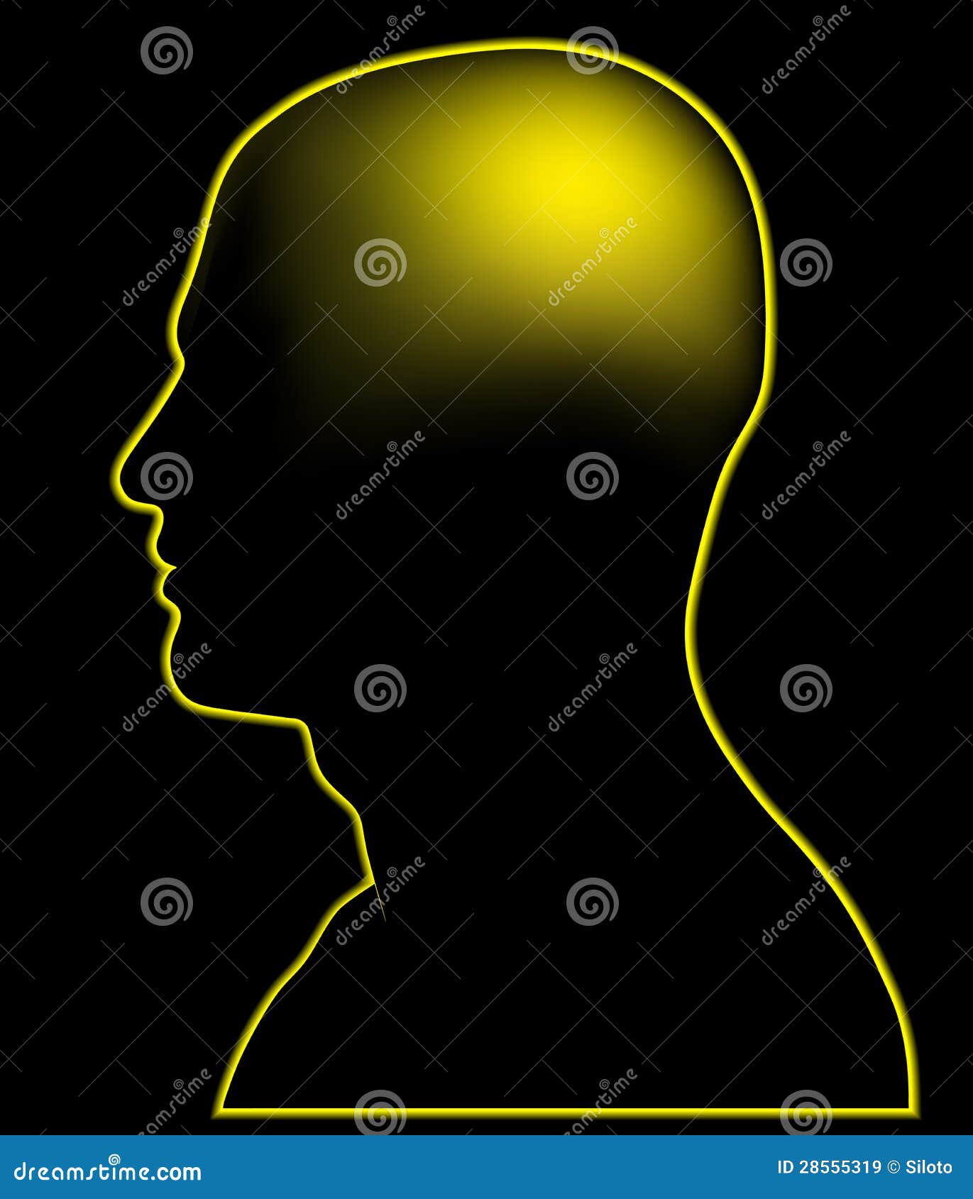 Glowing Head stock vector. Illustration of face, head - 28555319