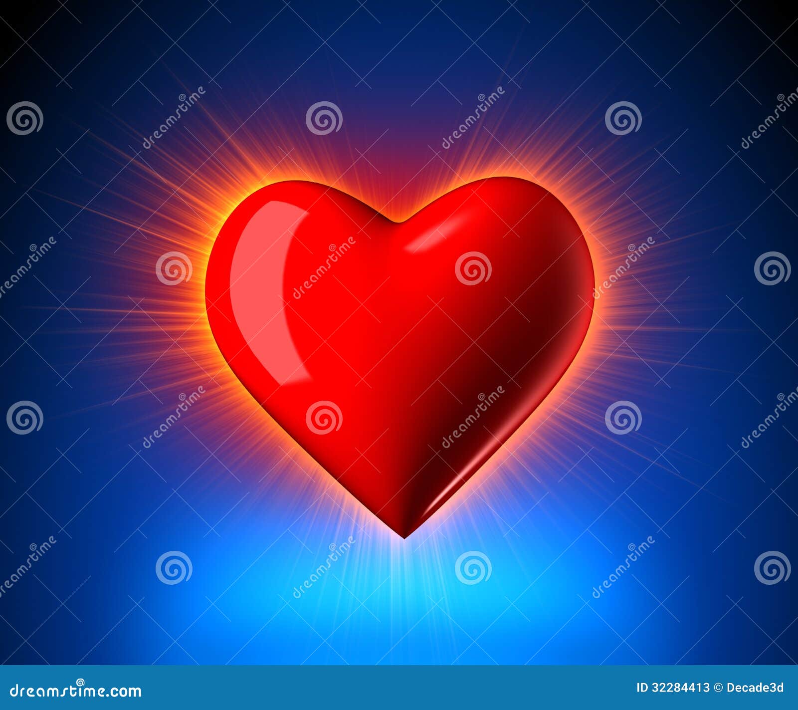 Glowing Heart stock illustration. Illustration of beautiful - 32284413
