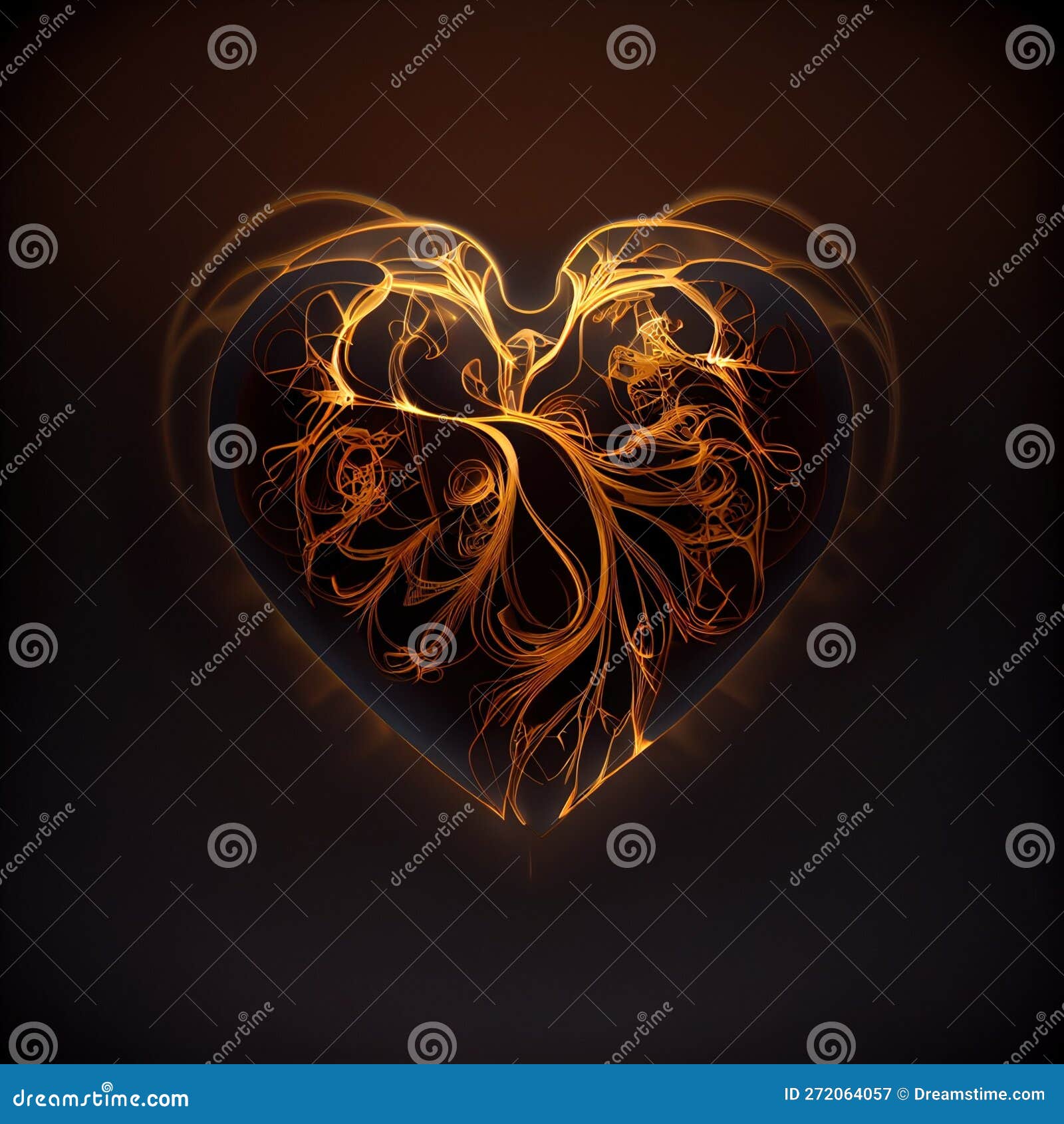 Glowing Heart in Ethereal Void, Made with Generative AI Stock ...