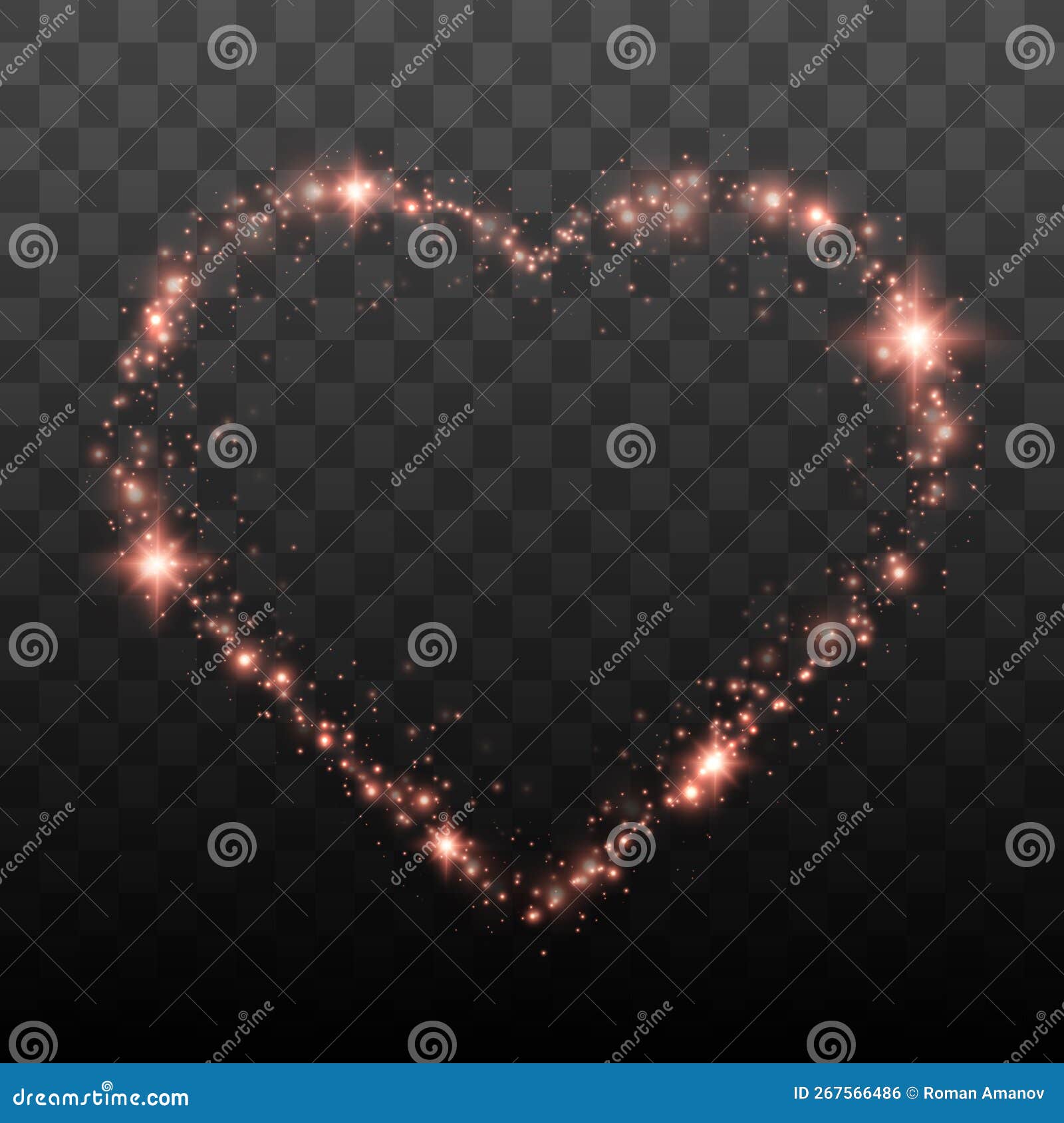 Glowing Heart. Glitter Heart Shape with Shine Particles Stock Vector ...