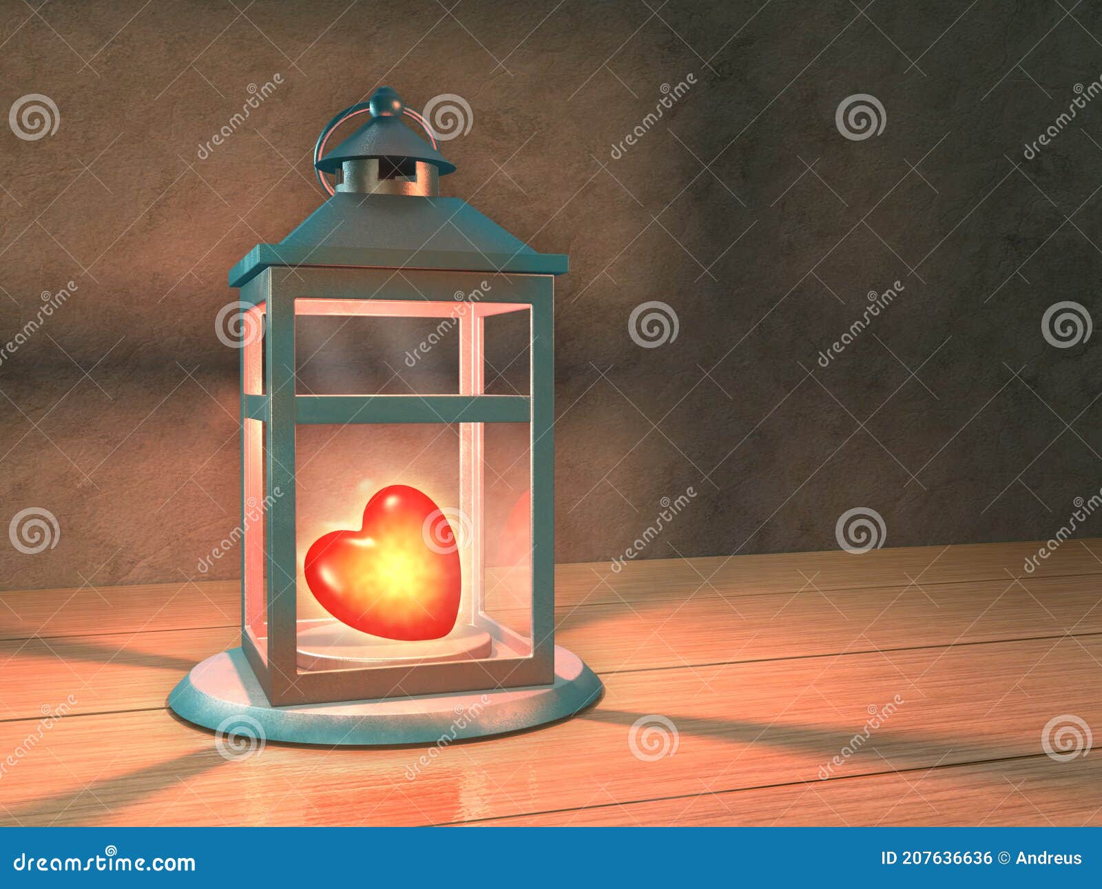 Glowing heart in a lantern stock illustration. Illustration of candle ...