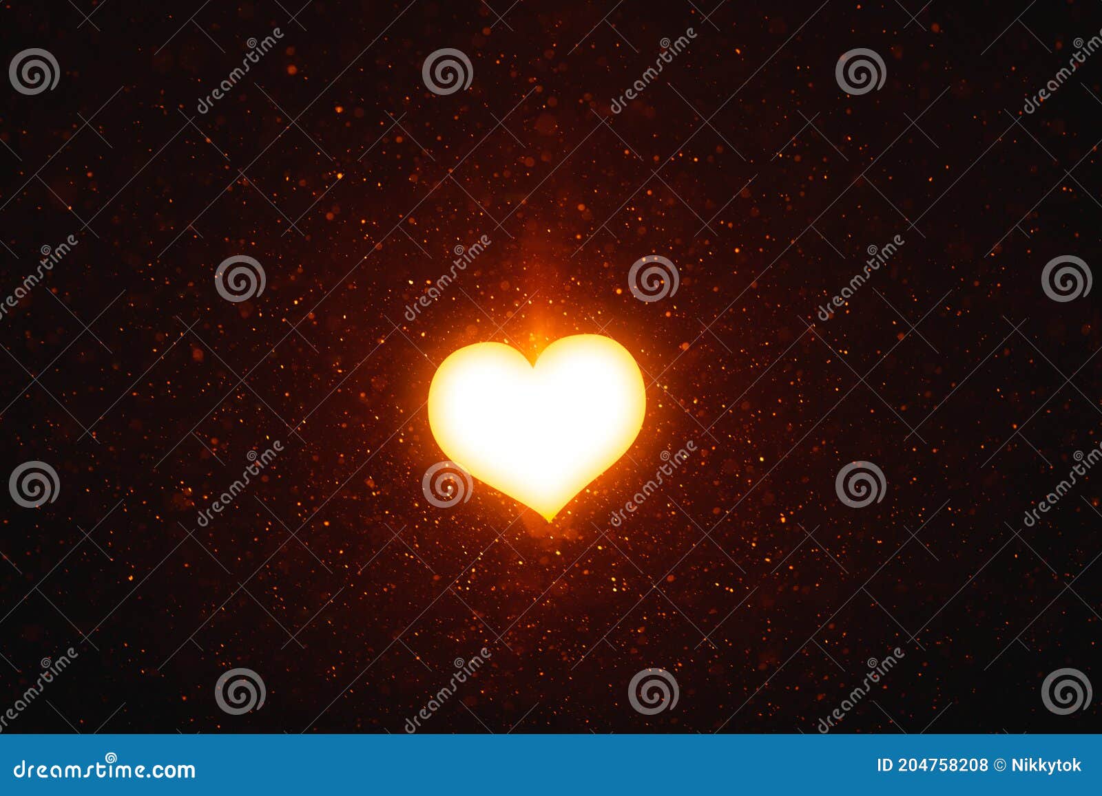 Glowing Heart Light with Shiny Particles Stock Photo - Image of holiday ...