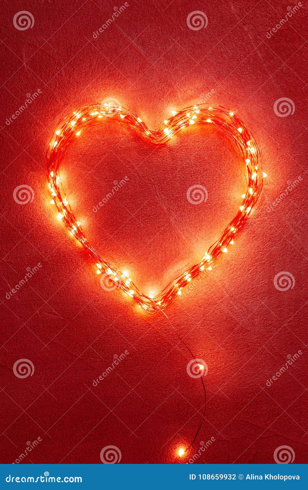 Glowing Heart on the Red Background Stock Photo - Image of romantic ...