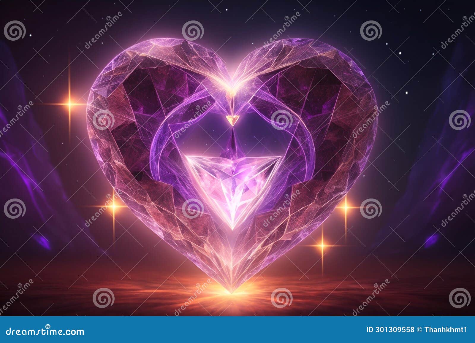 A Glowing Heart Shape Abstract Background, Horizontal Composition Stock ...