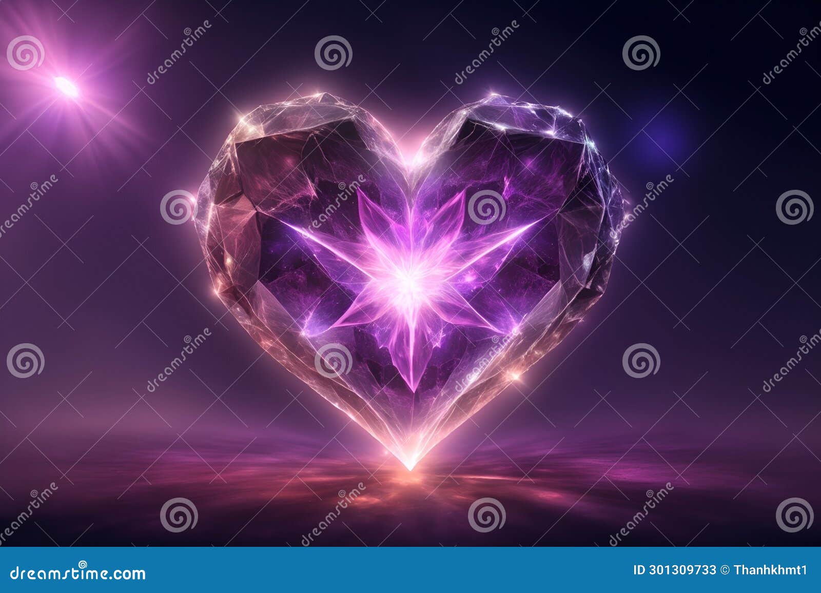 A Glowing Heart Shape Abstract Background, Horizontal Composition Stock ...