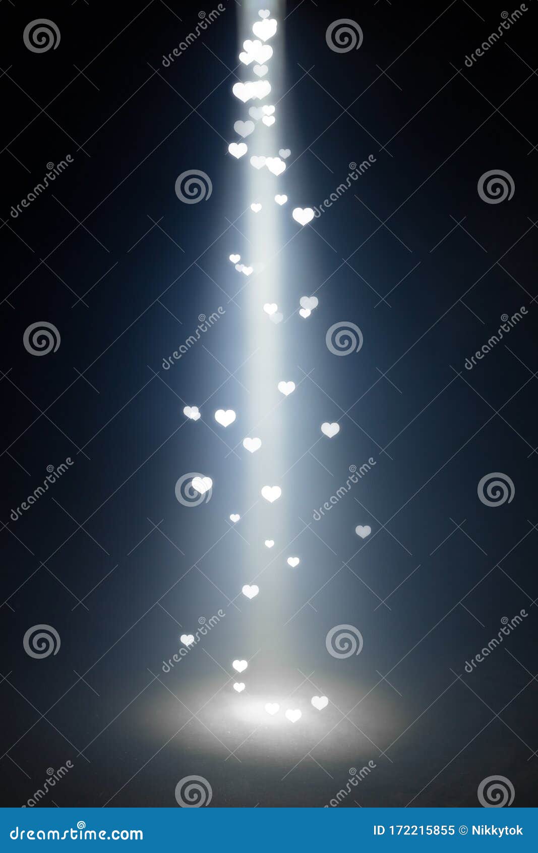 Heart Shapes Particles in Spot Light Stock Image - Image of background ...