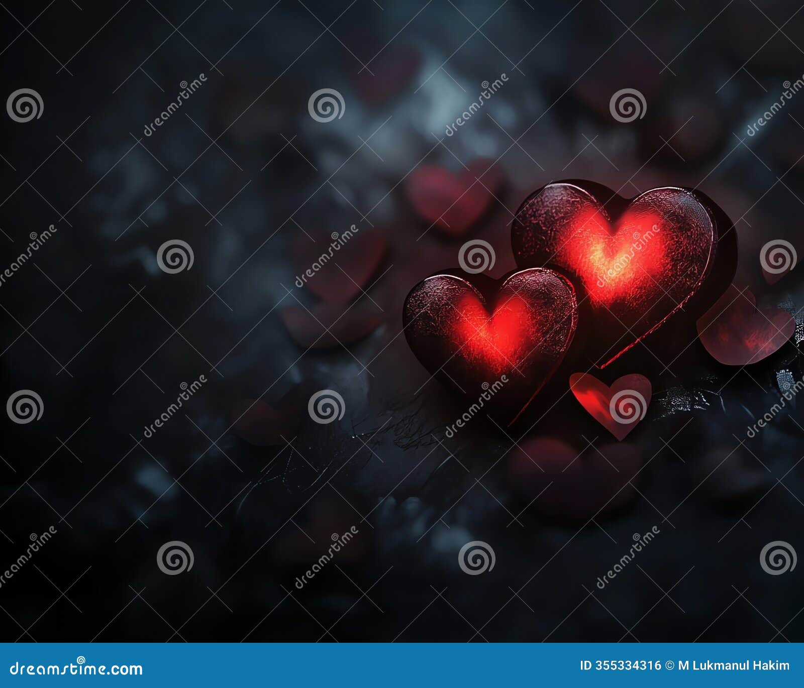 Glowing Hearts: Dark Romance Stock Photo - Image of unity, connection ...
