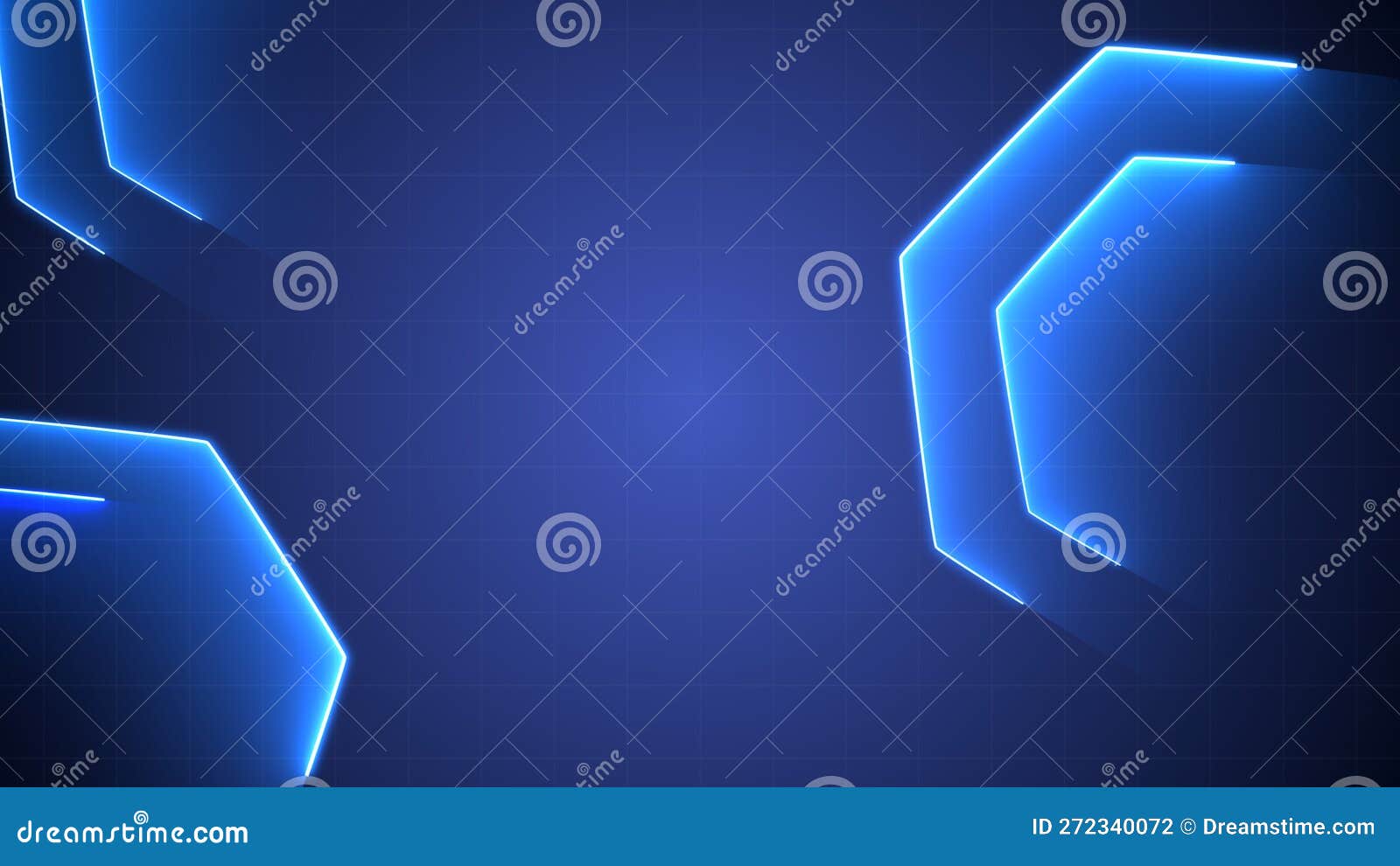 Glowing Hexagon 2D Technology Background. Stock Illustration ...