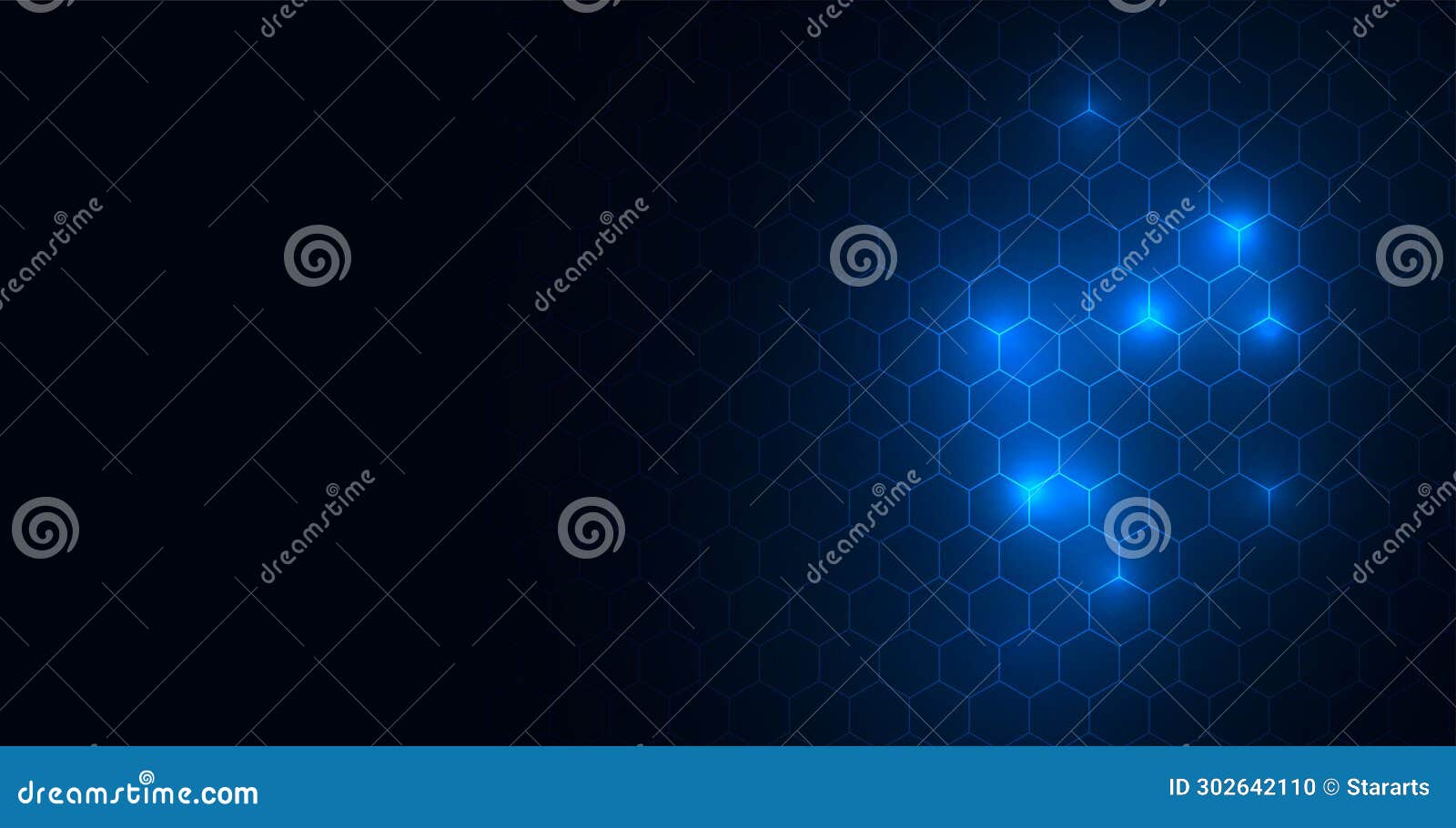 Glowing Hexagonal Pattern Digital Background for Web Data Visualization Stock Vector ...