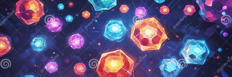 Glowing Hexagonal Patterns with Light Beams Connecting Them Stock ...