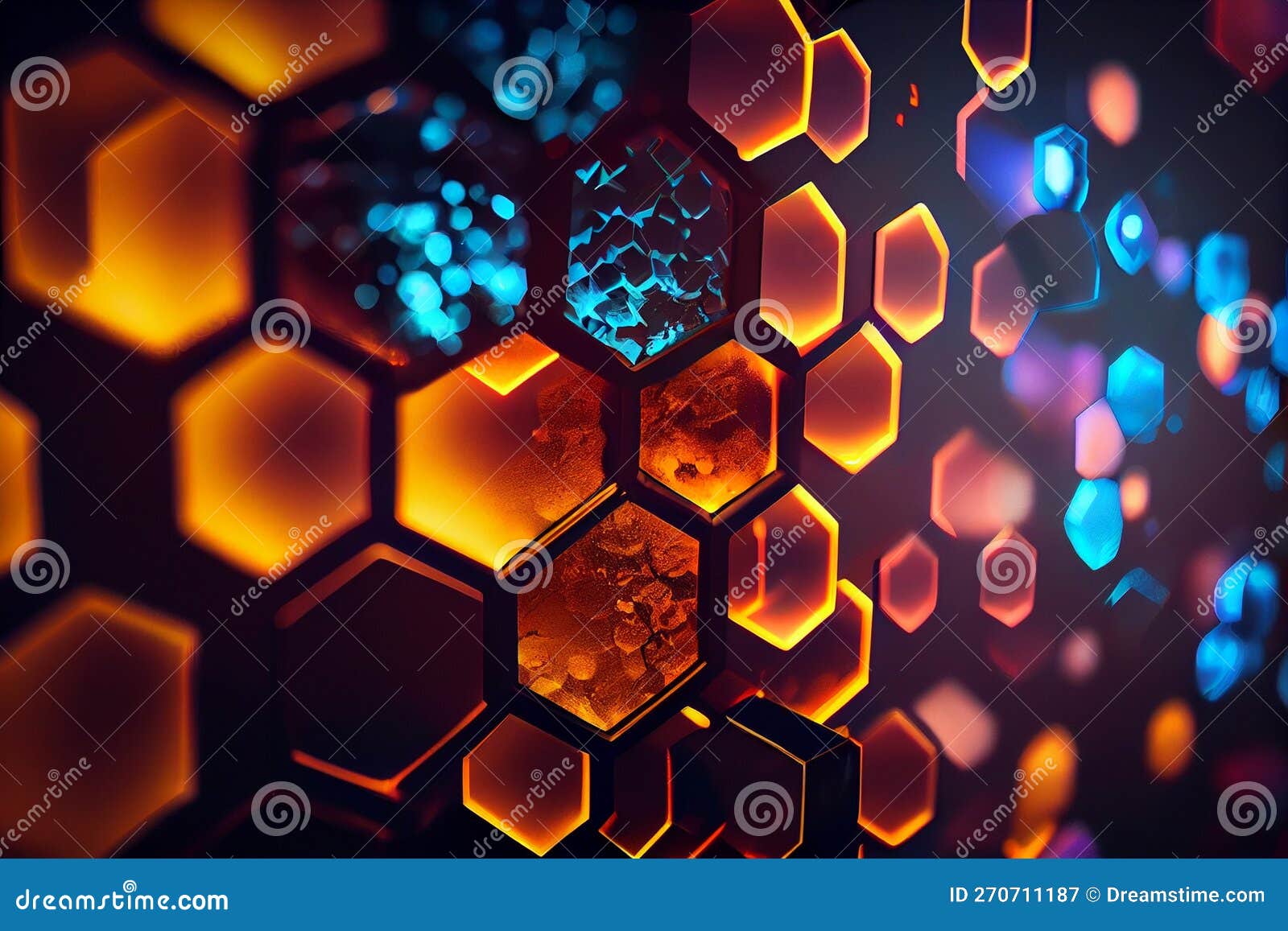 Glowing Hexagons Provide an Abstract Glow Backdrop Stock Illustration ...