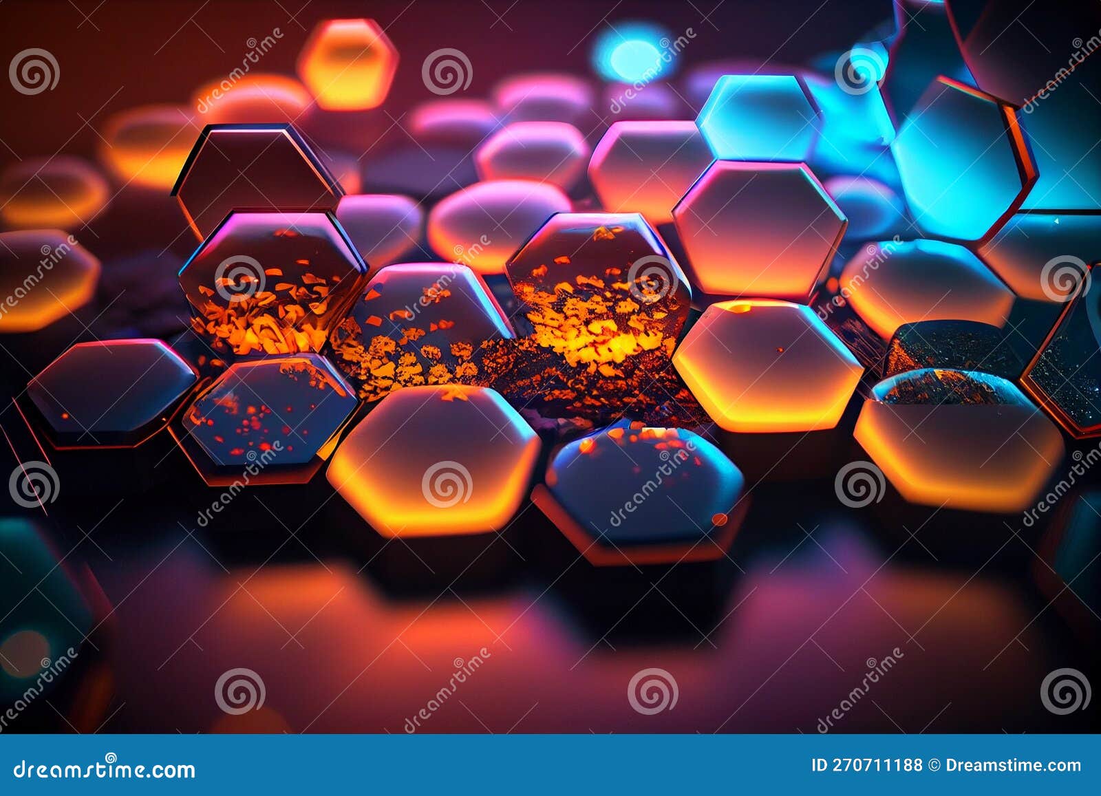 Glowing Hexagons Provide an Abstract Glow Backdrop Stock Illustration ...
