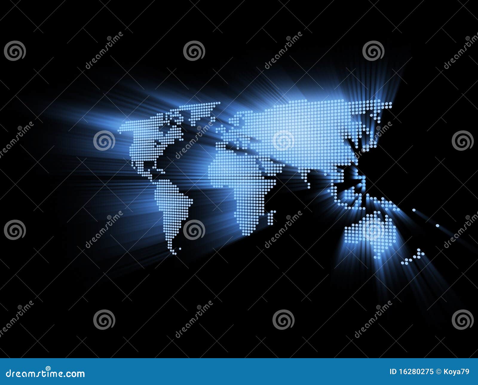 Glowing Hi-tech World Map 3d Illustration Stock Illustration ...