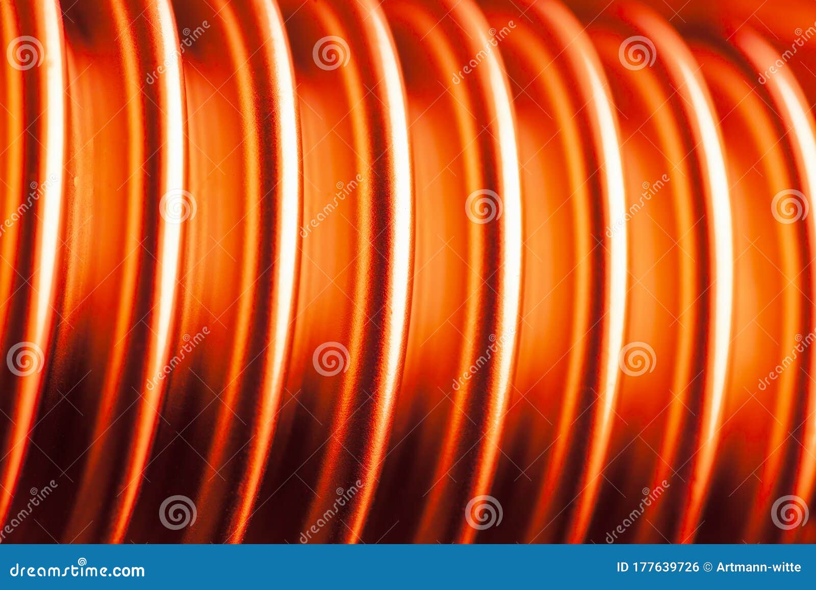 Glowing Hot Corrugated Pipe of Steel for Heating or Cooling Stock Photo ...