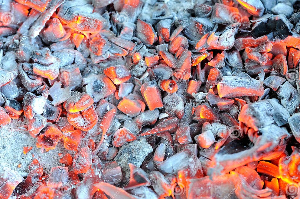 Glowing Hot Embers stock image. Image of embers, bonfire - 41037709