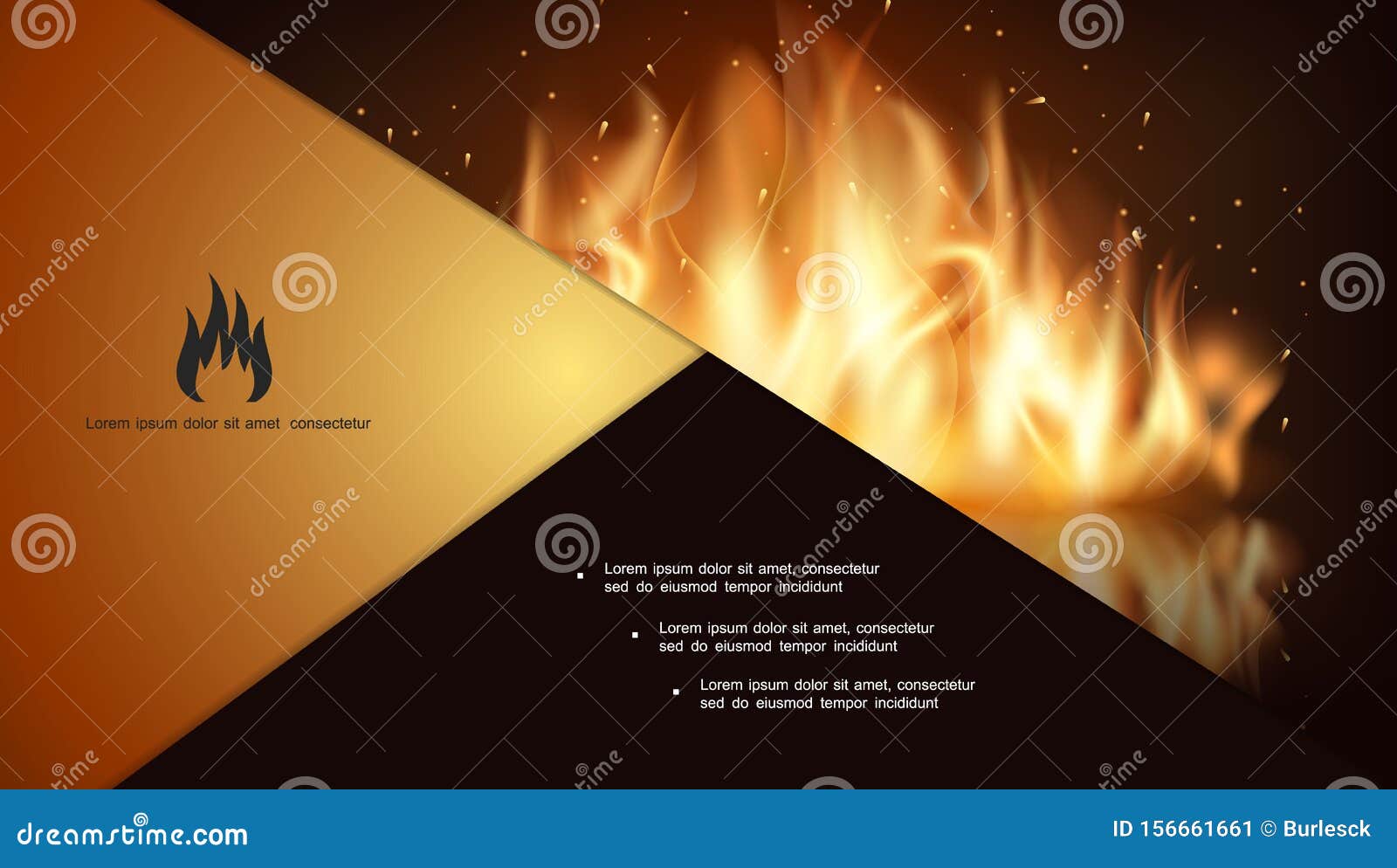 Flaming And Burning Objects With House And Tree On Fire Vector Set ...