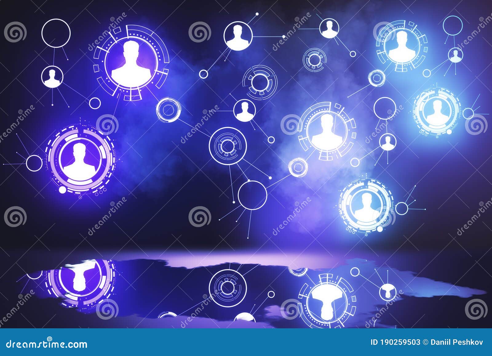Glowing Human Resource Interface on Virtual Screen Stock Illustration ...