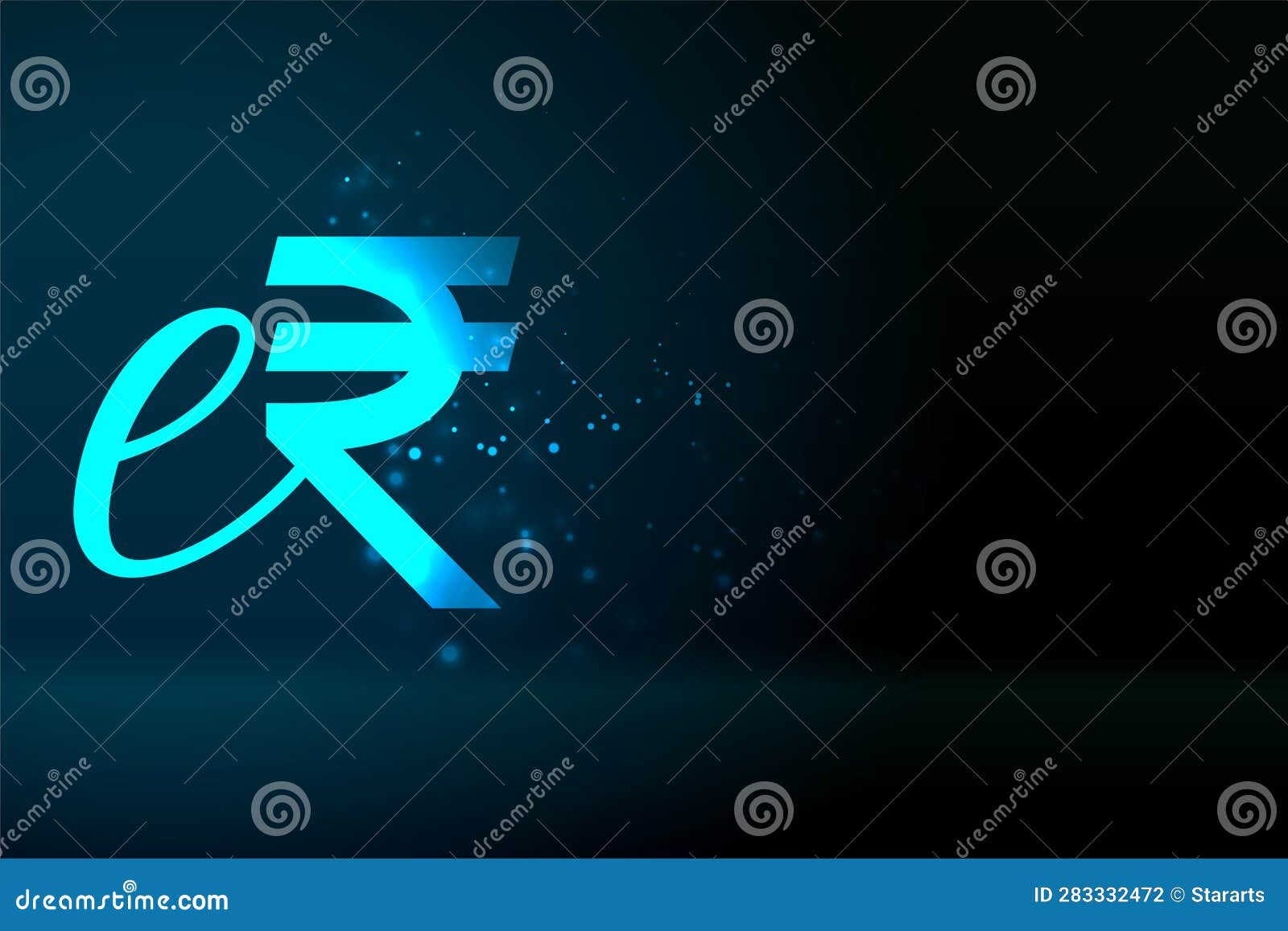Glowing Indian EINR Erupi Symbol Technology Background for Digital ...