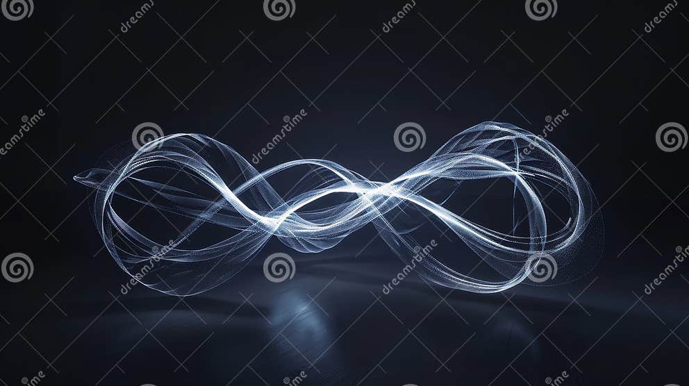 Glowing Infinite Loop of Tangled Light Strings Stock Illustration ...