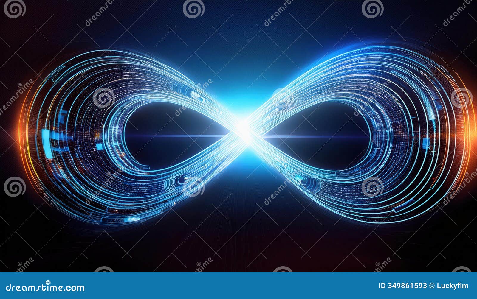 Glowing Infinity Loop Formed by Digital Lines and AI Icons Symbolizes ...