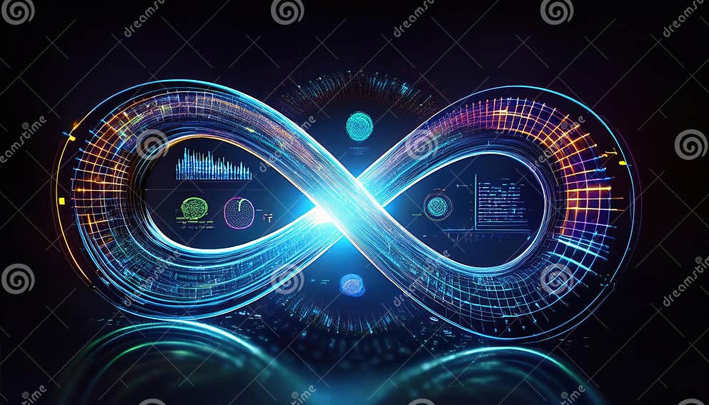 Glowing Infinity Loop Symbolizing Continuous Data Flow and ...