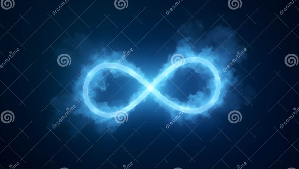 A Glowing Infinity Symbol Surrounded by Soft, Swirling Mist Stock ...